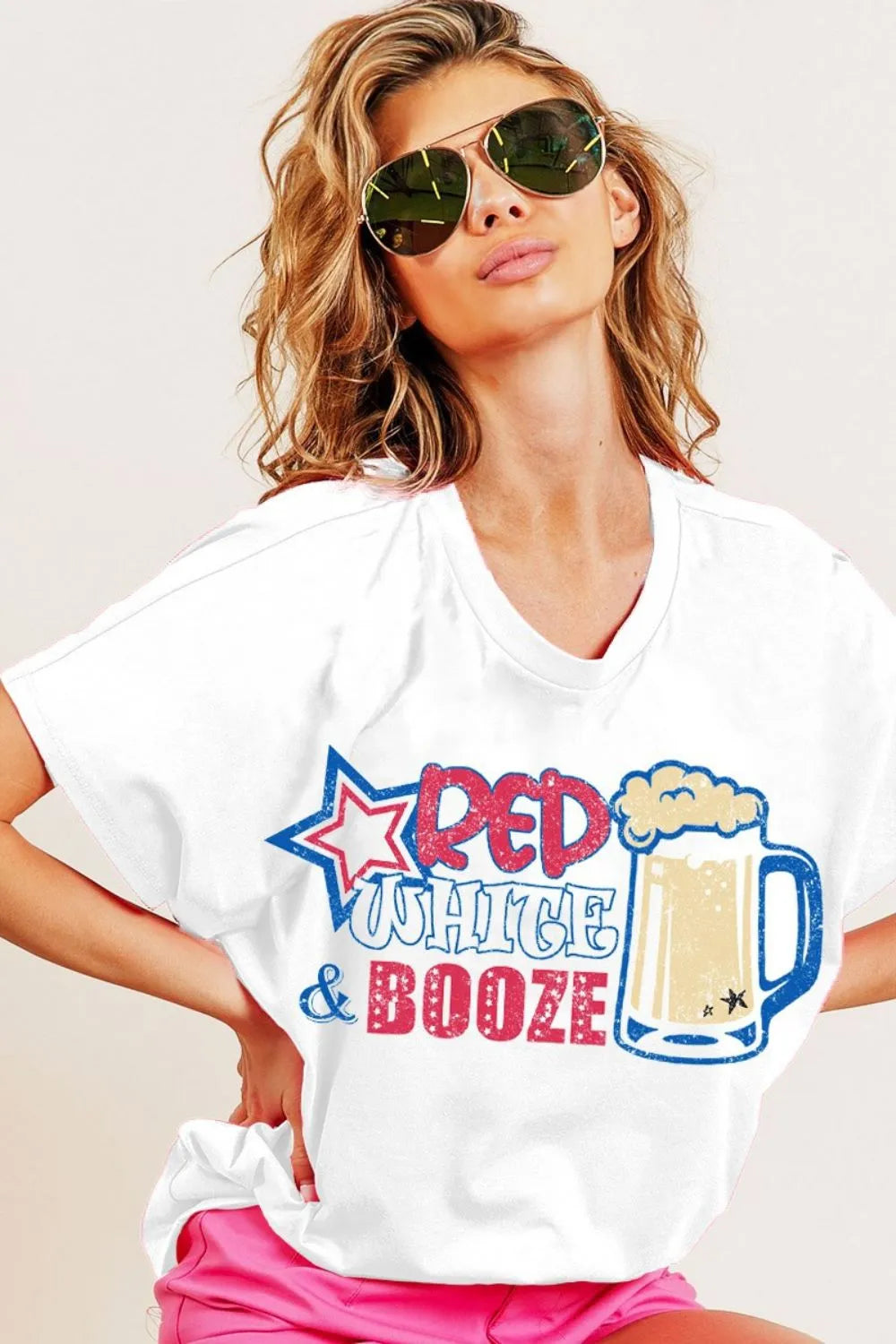 BiBi Red White and Booze Graphic Jersey Top In off White – AddiBray