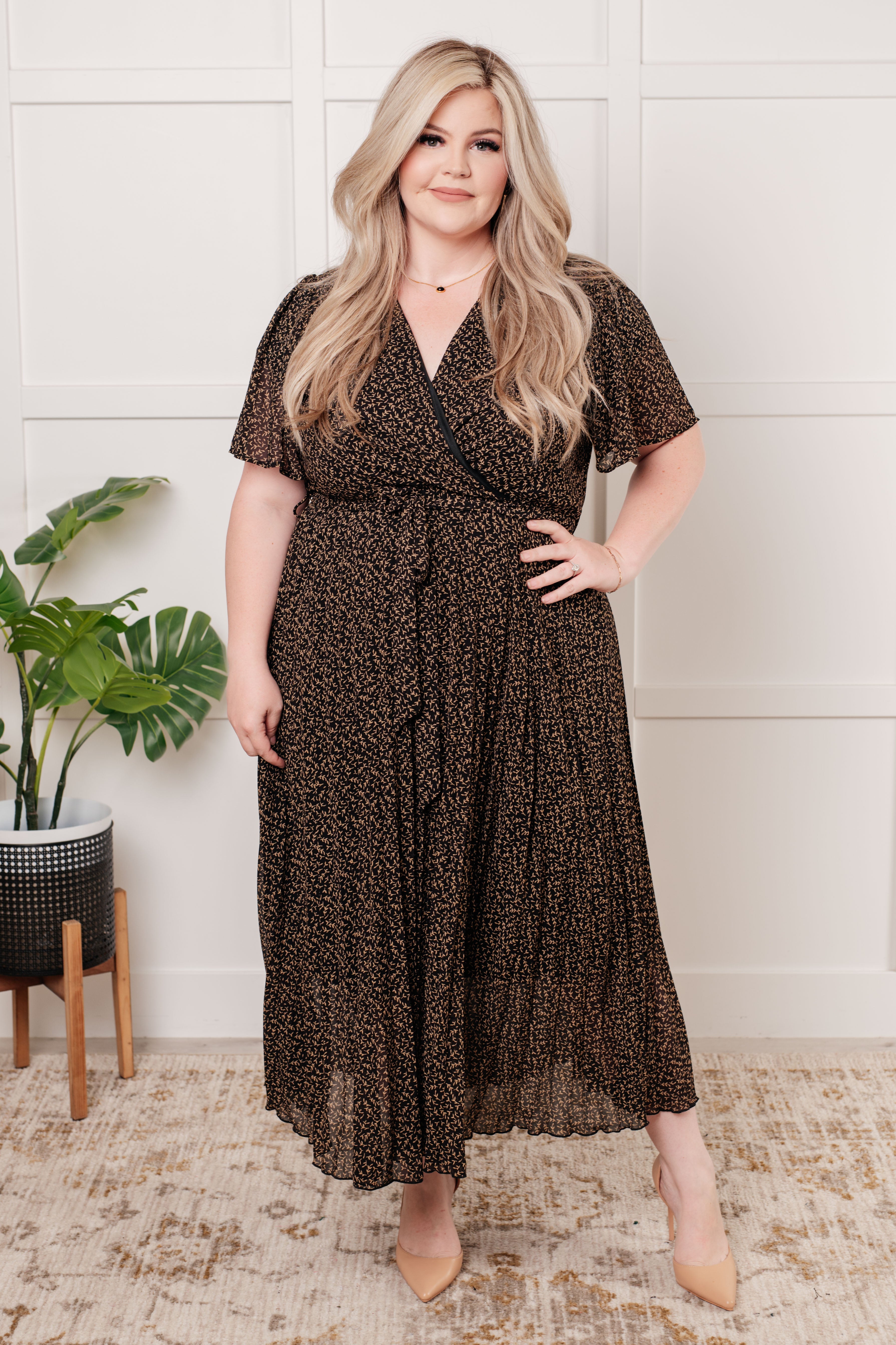 Cause a Scene Surplice Neck Dress – AddiBray